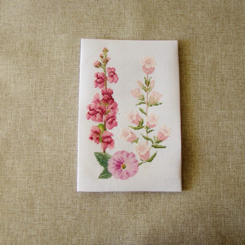 Pink Flowers Cross Stitch Pattern Flower PDF Instant - Etsy