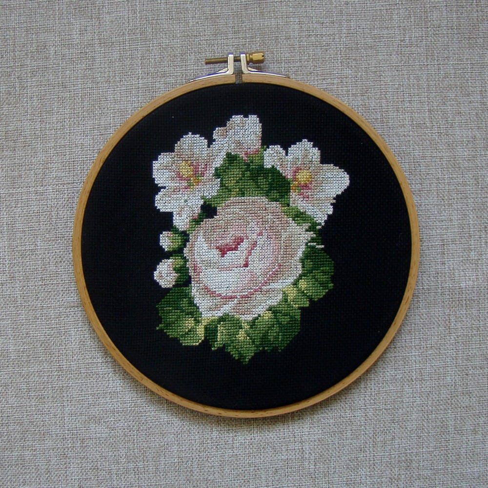 White Rose Cross Stitch Pattern White Flowers PDF Instant - Etsy