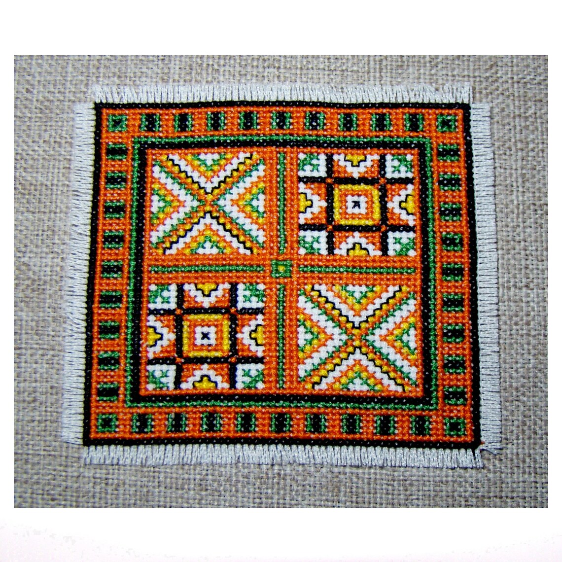 DIY Cross Stitch Cup Coaster Pattern Ornament Ornament - Etsy