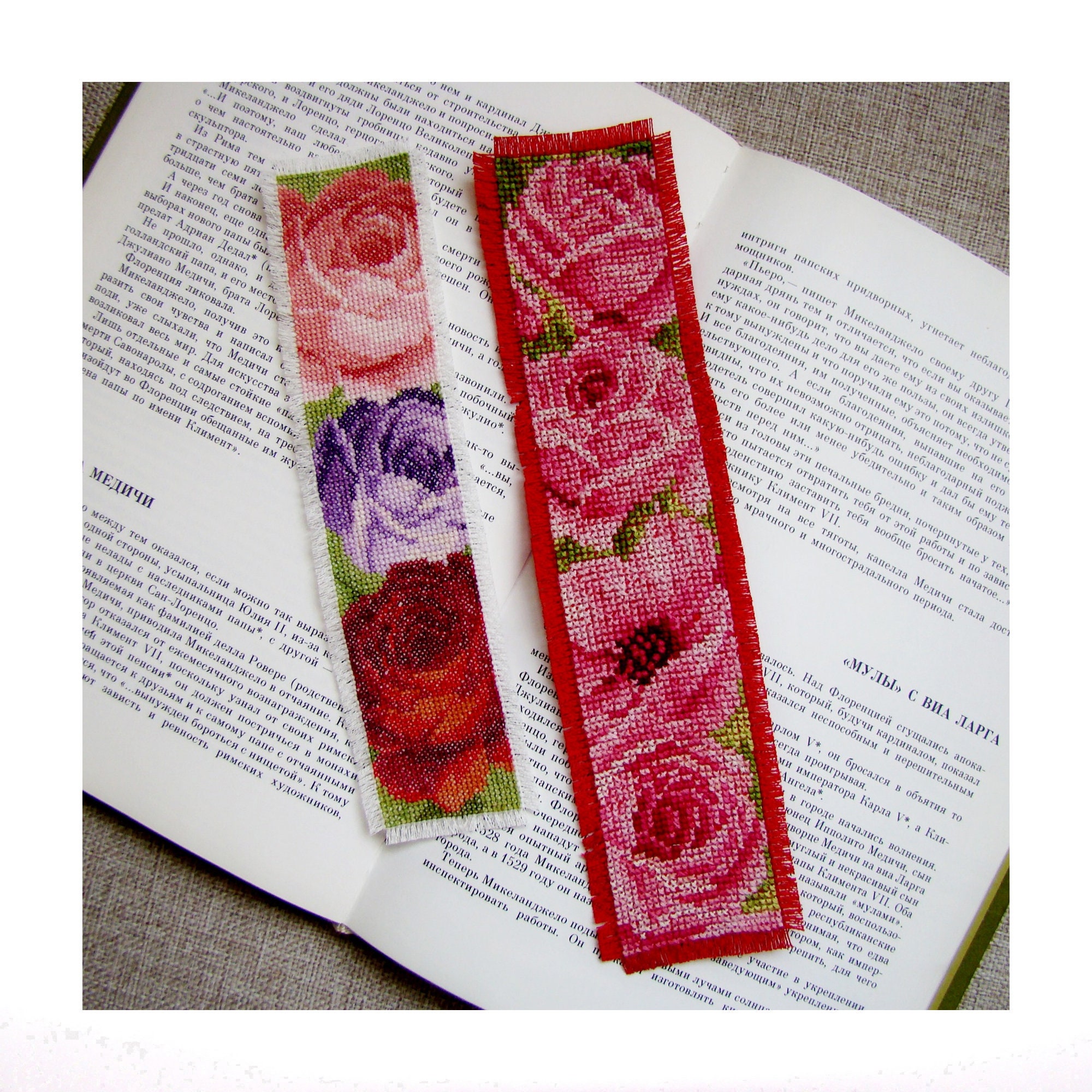 Set of 2 Bookmark Patterns Cross-stitch Bookmarks Bookmark - Etsy