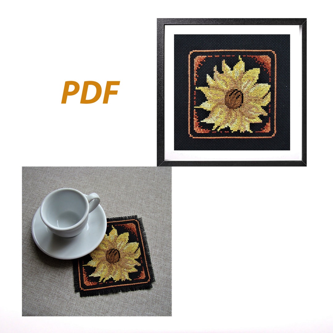 Sunflower Pattern for Mini-picture and Stand With Sunflower for Cross ...