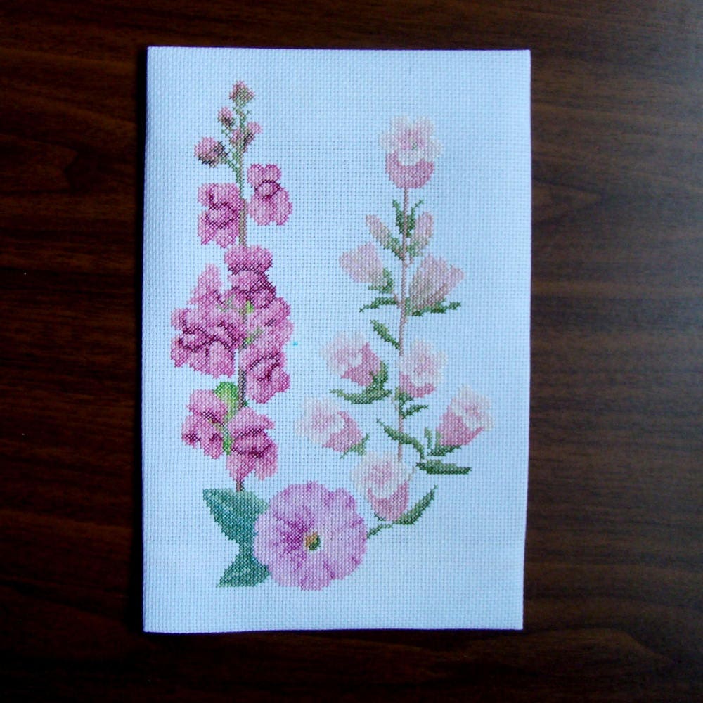 Pink Flowers Cross Stitch Pattern Flower PDF Instant - Etsy