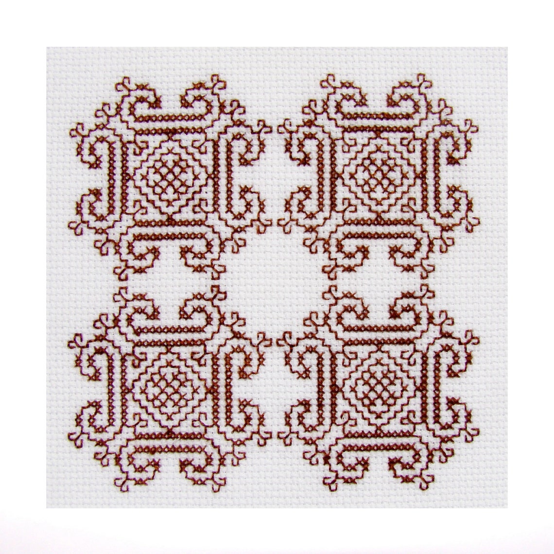 Ornamental Coaster Cross Stitch Scheme: DIY Embroidery Pattern (PDF ...