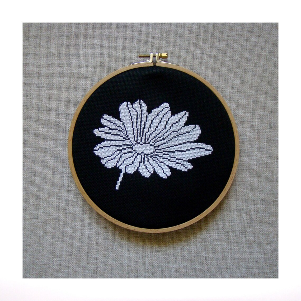 4 Options for Embroidery of One Flower, Monochrome Embroidery, Original ...