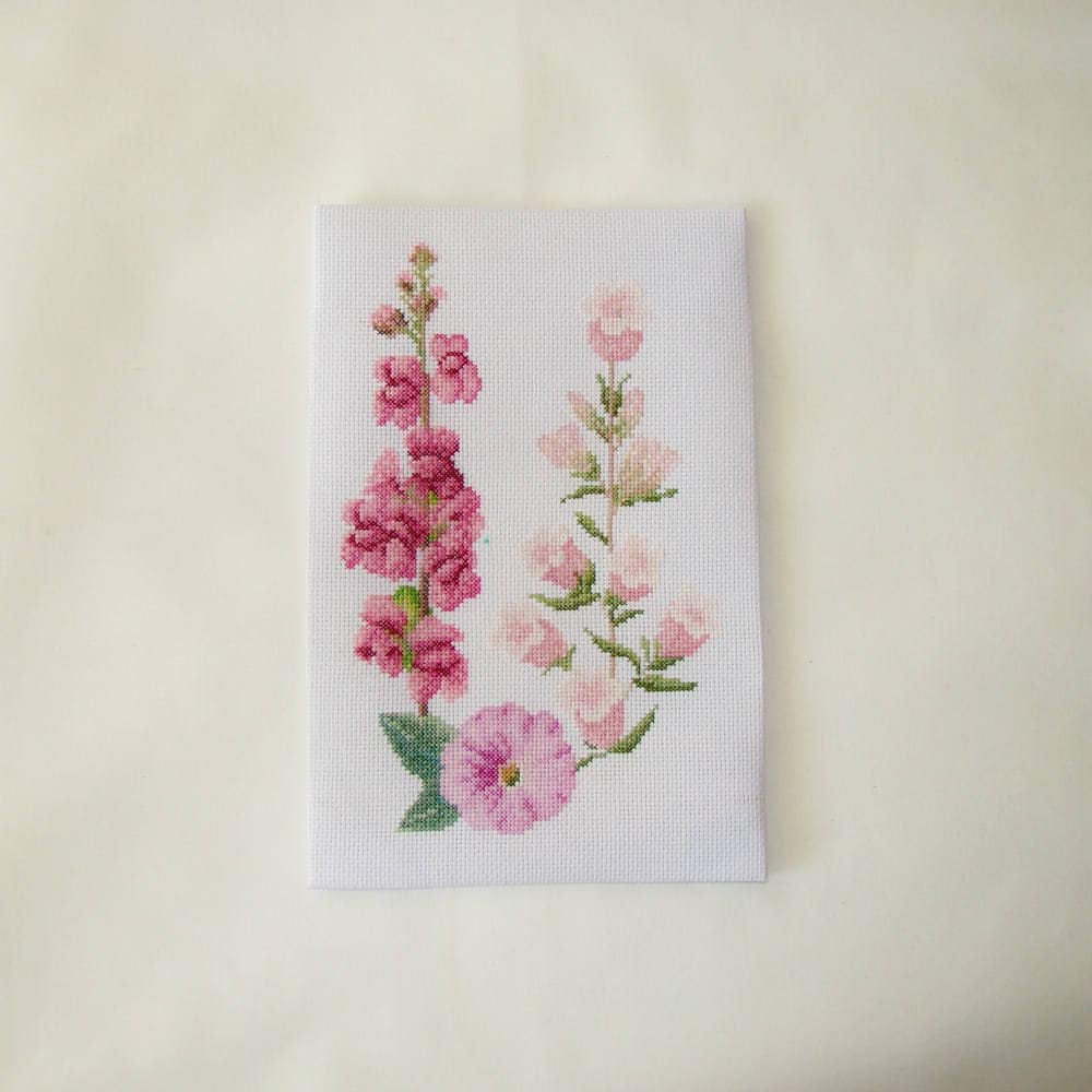 Pink Flowers Cross Stitch Pattern Flower PDF Instant - Etsy