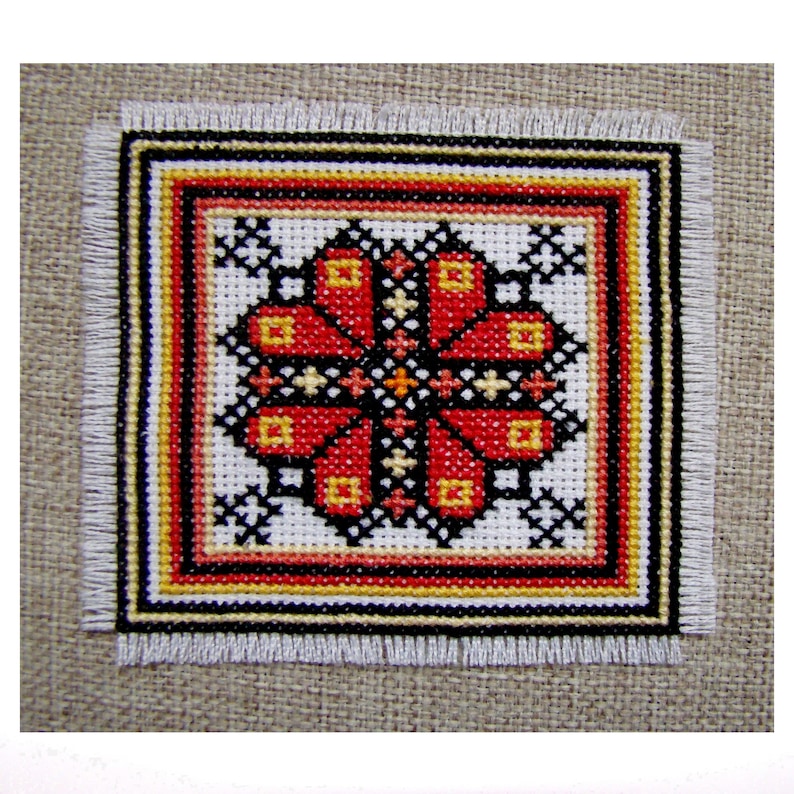DIY Cross Stitch Cup Coaster Pattern, Ornament, Ornament Scheme for ...