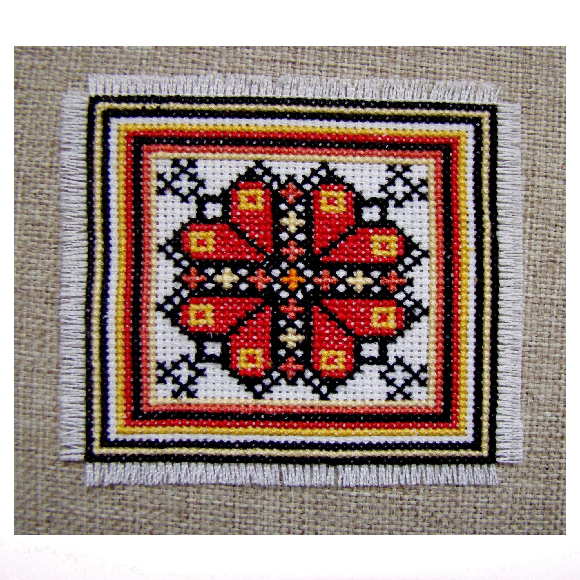 DIY Cross Stitch Cup Coaster Pattern, Ornament, Ornament Scheme for ...