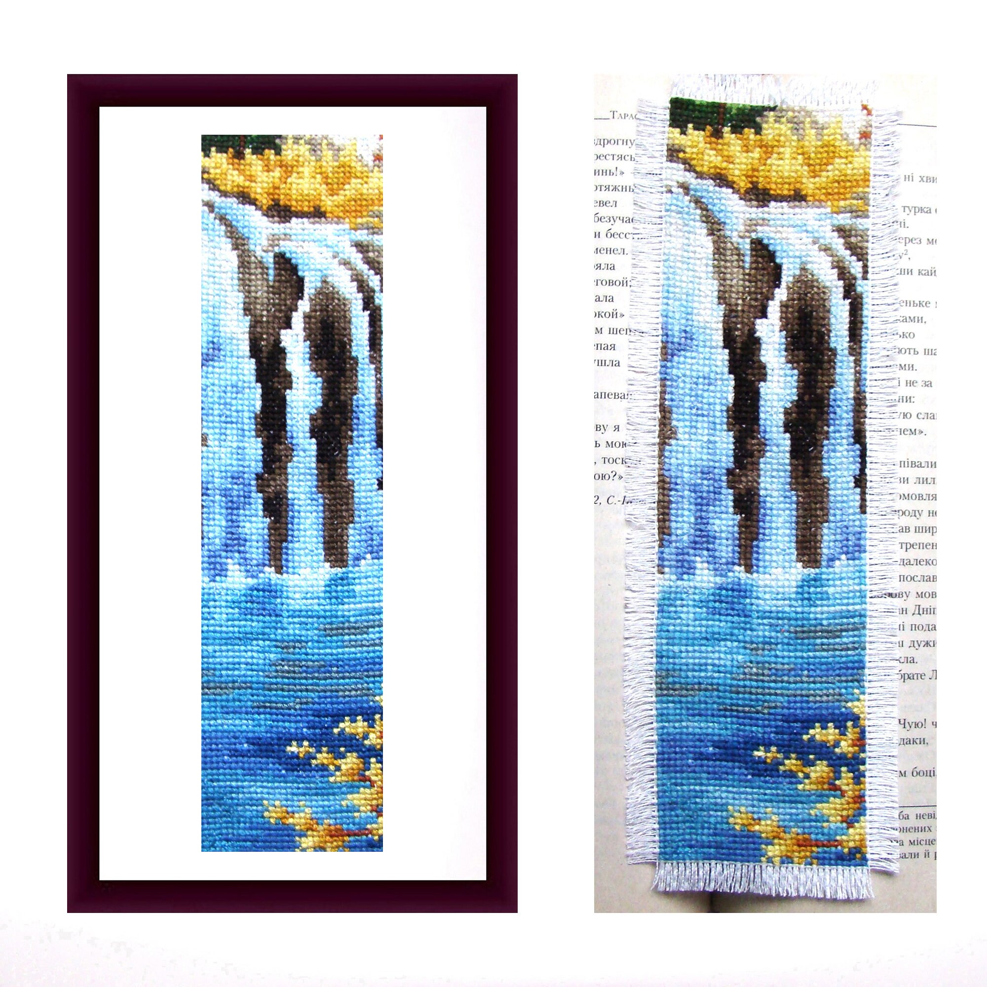 Waterfall, Bookmark Cross Stitch Pattern With Waterfall, Miniature ...