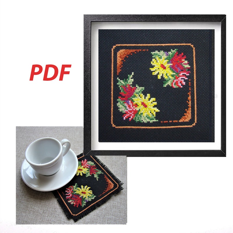 Cross Stitch Coaster - Etsy