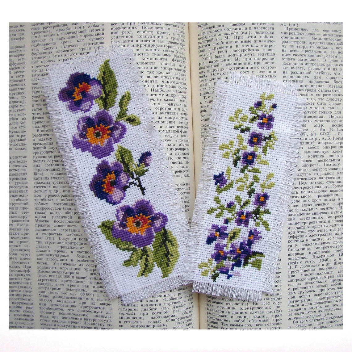 Violets Cross Stitch Bookmark Pattern: Floral Embroidery (PDF Pattern ...