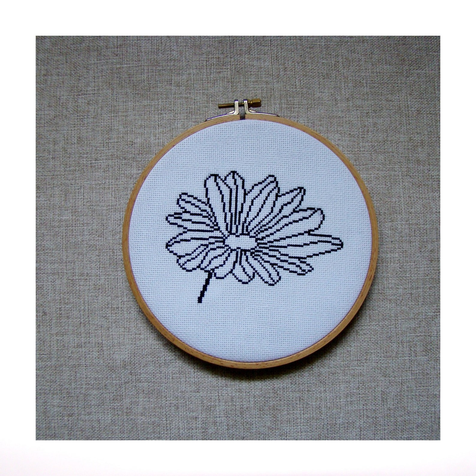 4 Options for Embroidery of One Flower, Monochrome Embroidery, Original ...