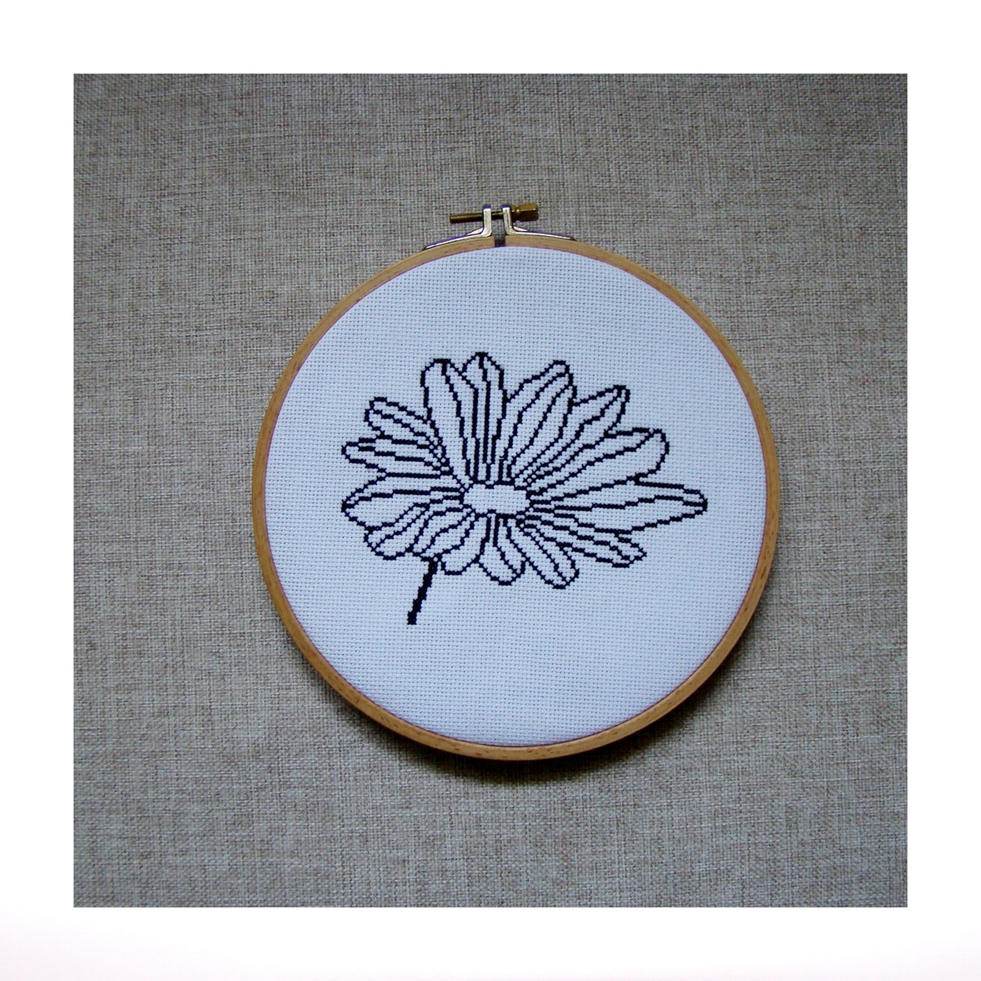 4 Options for Embroidery of One Flower, Monochrome Embroidery, Original ...