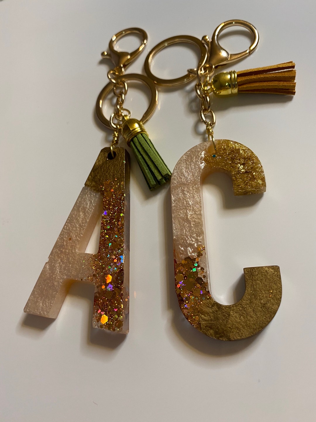 Keychain Resin Letter | Resin Epoxy Letter Keychain | Initial Keychain ...
