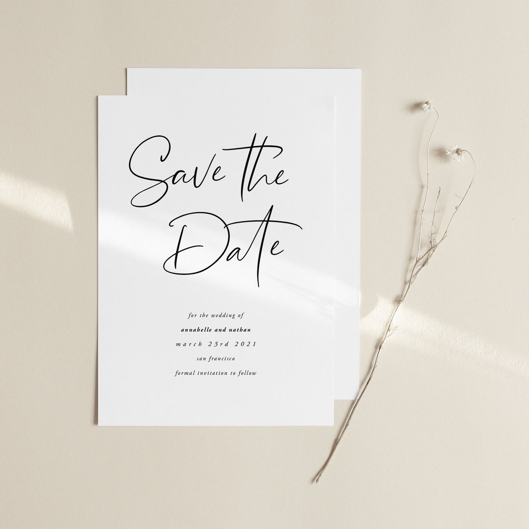 Simple Save the Date Template, Simple Save the Date, Editable Save Our ...