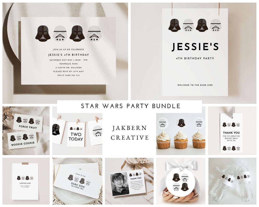 Star Wars Birthday Party Bundle, Star Wars Kids Party Set, Star Wars ...