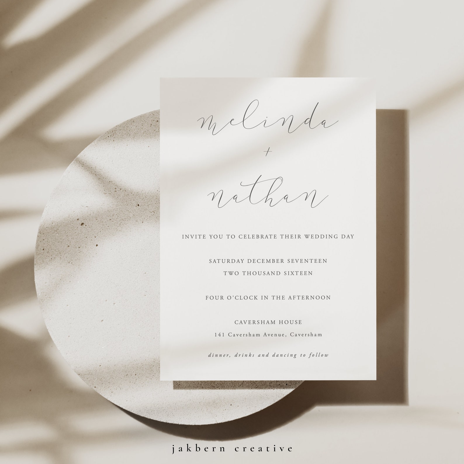 Simple Script Wedding Invitation Set. Printable Wedding Invitation ...