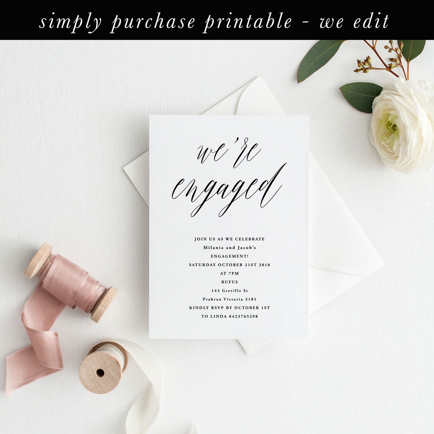 Engagement Invitation Printable Engagement Party Printables - Etsy ...