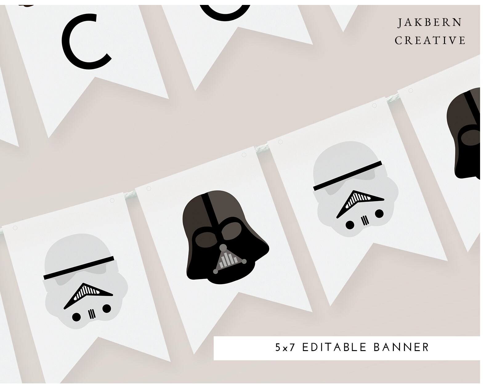 Printable Star Wars Welcome Banner, Darth Vader Printable, Stormtrooper ...