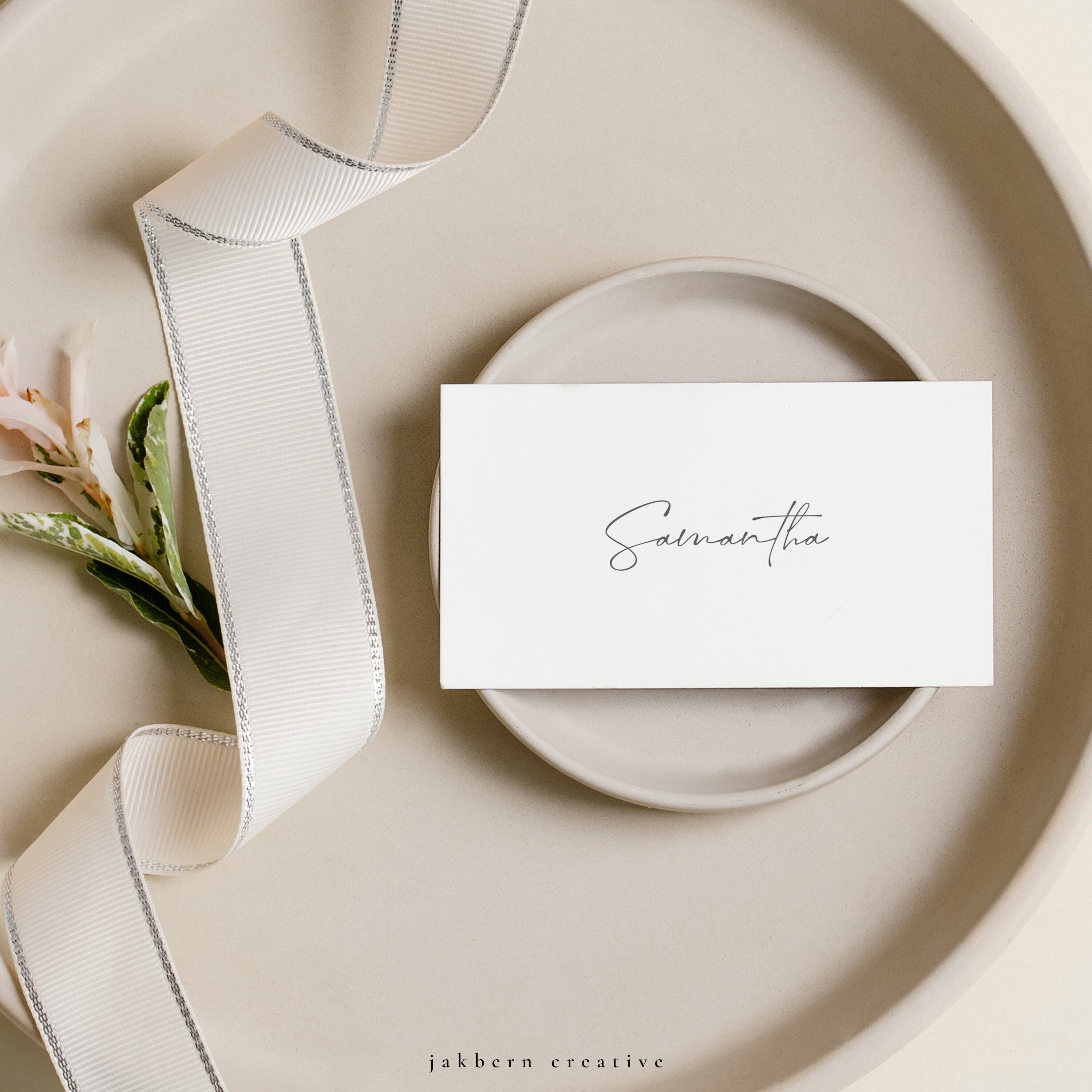 Simple Placecard Template, Flat Wedding Placement Cards, Wedding Name ...