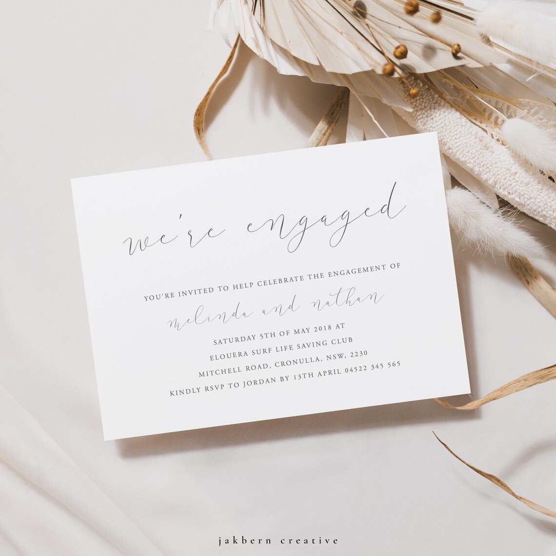 Delicate Script Engagement Invite Engaged Invite Template - Etsy