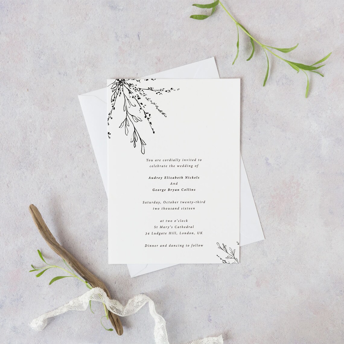 Printable Wedding Invitation Simple Wedding Suite DIY - Etsy Australia