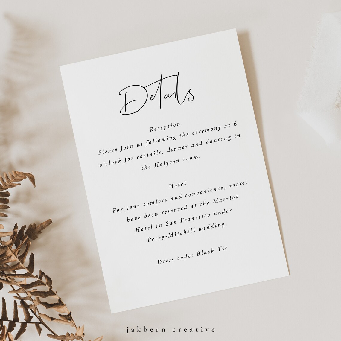 Simple Script Wedding Invitation Set, Modern Template - Etsy