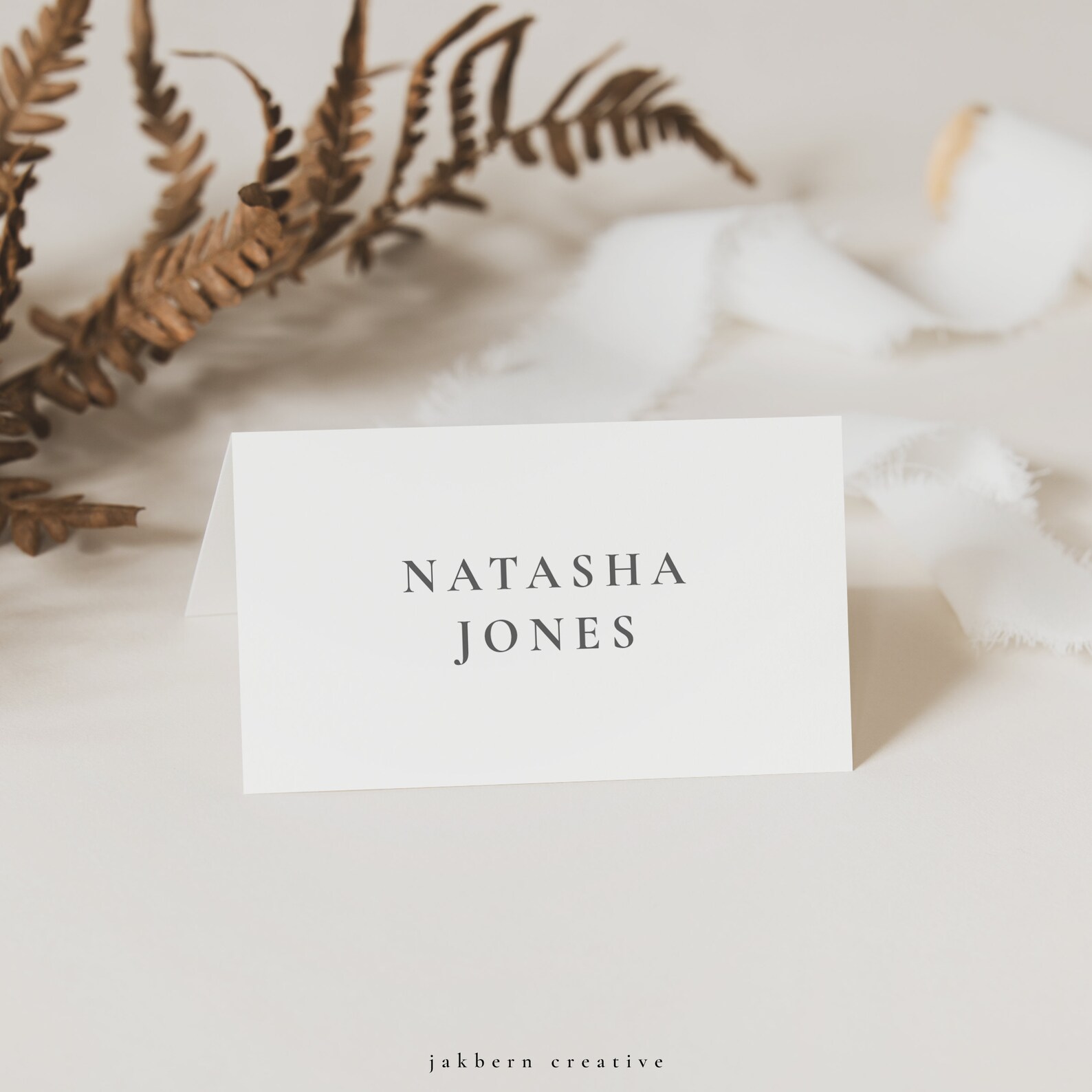 Simple Wedding Place Card Template, DIY Flat or Folded (PDF) - Etsy