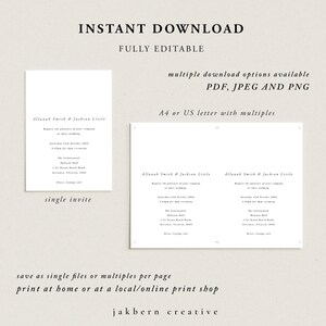 Simple Placecard Template, Flat Wedding Placement Cards, Wedding Name ...