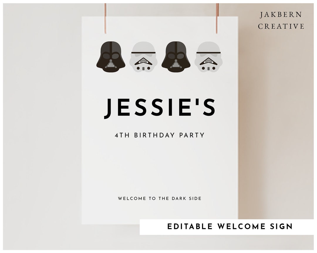 Printable Star Wars Welcome Sign, Darth Vader Printables, Stormtrooper ...