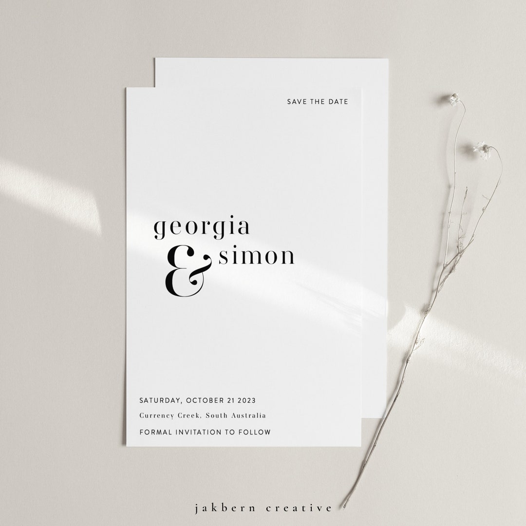 Simple Save the Date Template, Simple Save the Date, Editable Save Our ...