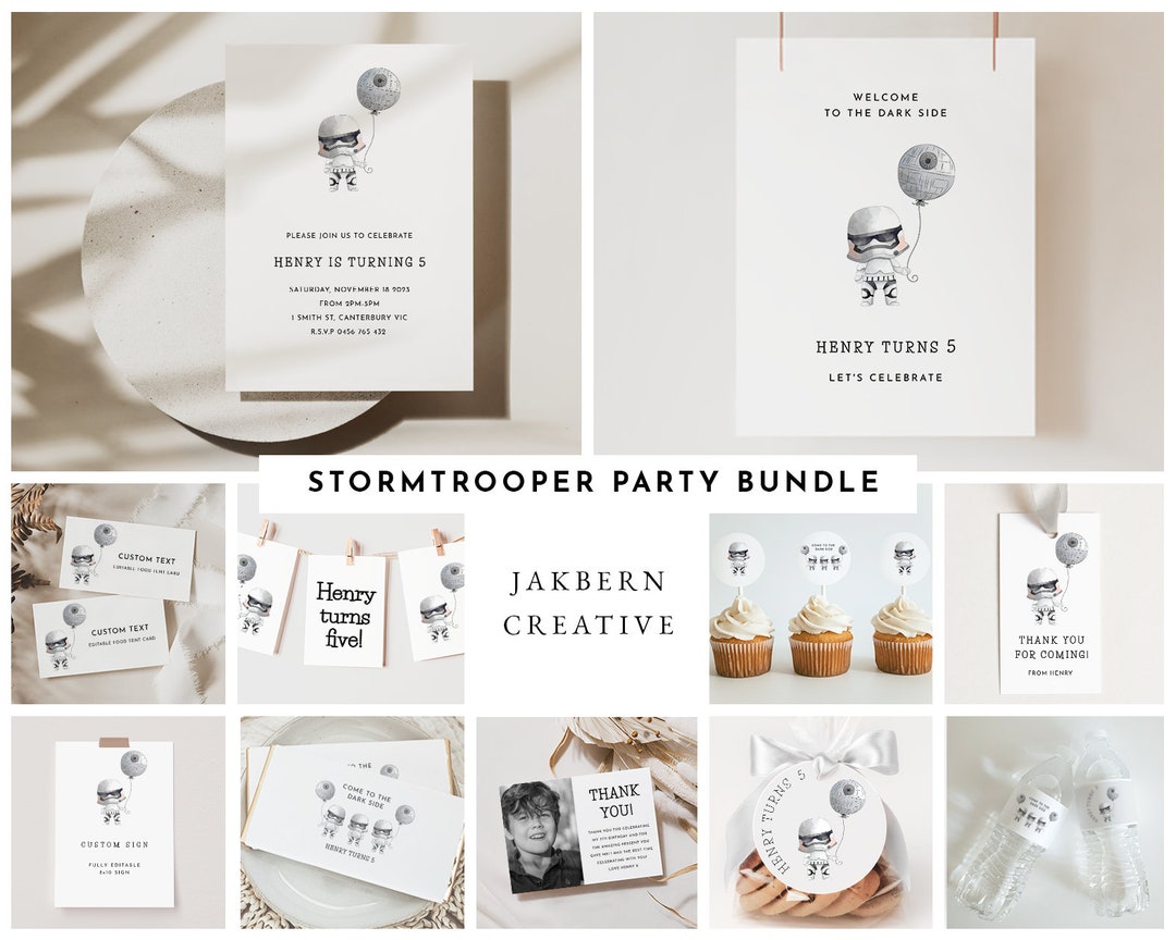 Stormtrooper Birthday Party Bundle, Star Wars Party Bundle, Star Wars ...