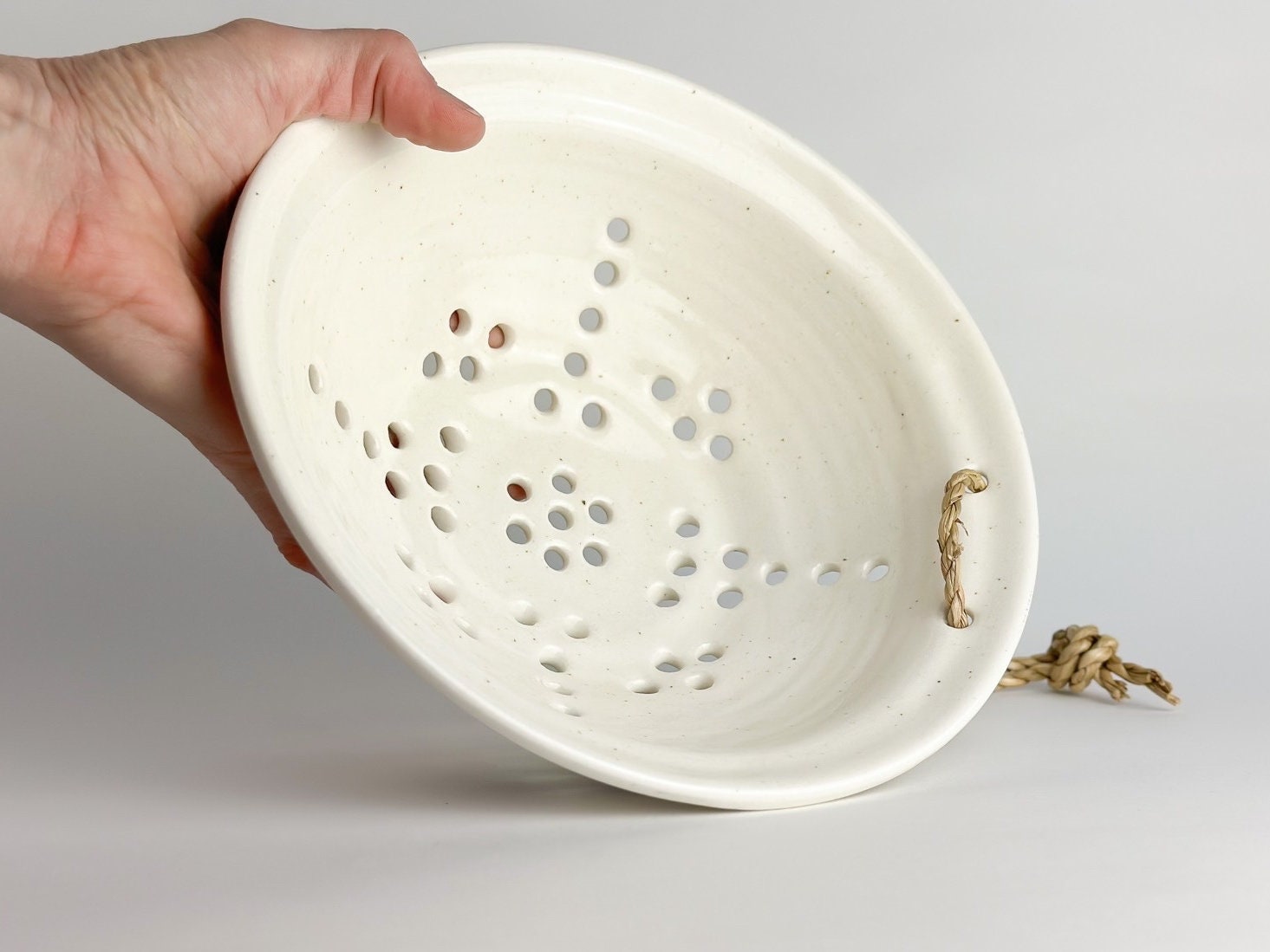 Vintage Handmade Ceramic Berry Bowl Colander Hand Painted - Etsy