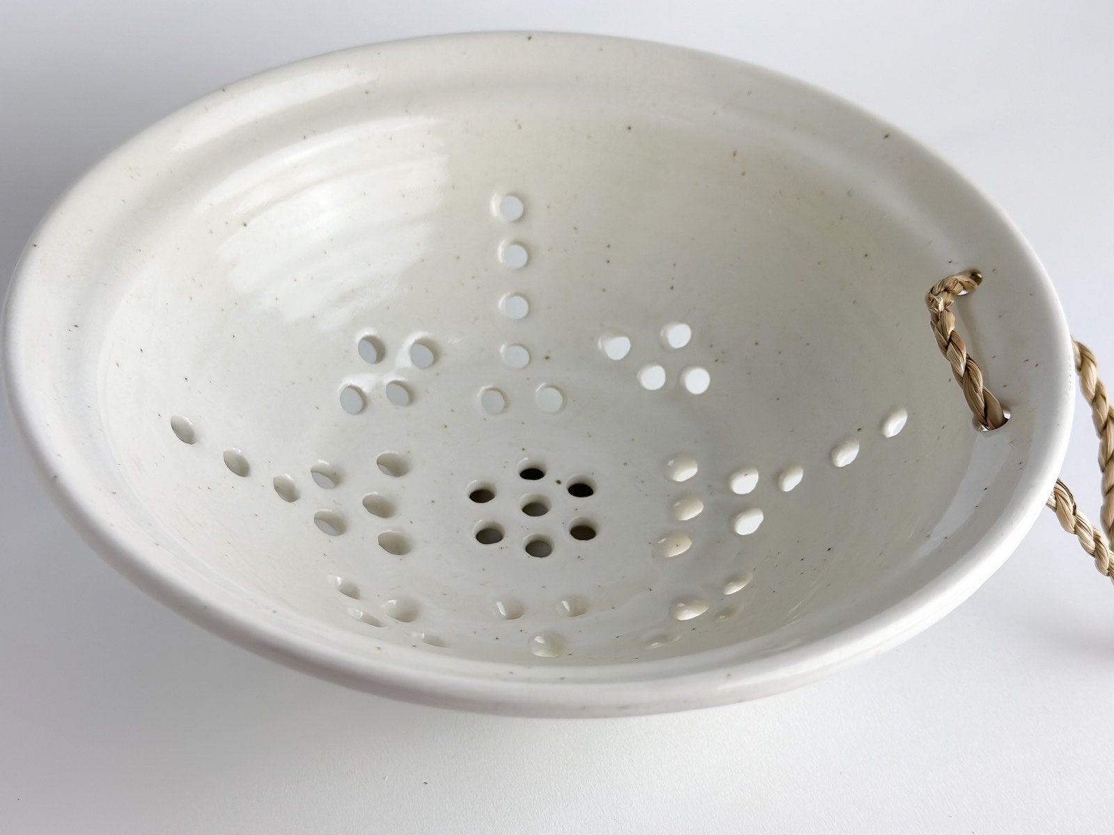 Vintage Handmade Ceramic Berry Bowl Colander Hand Painted - Etsy