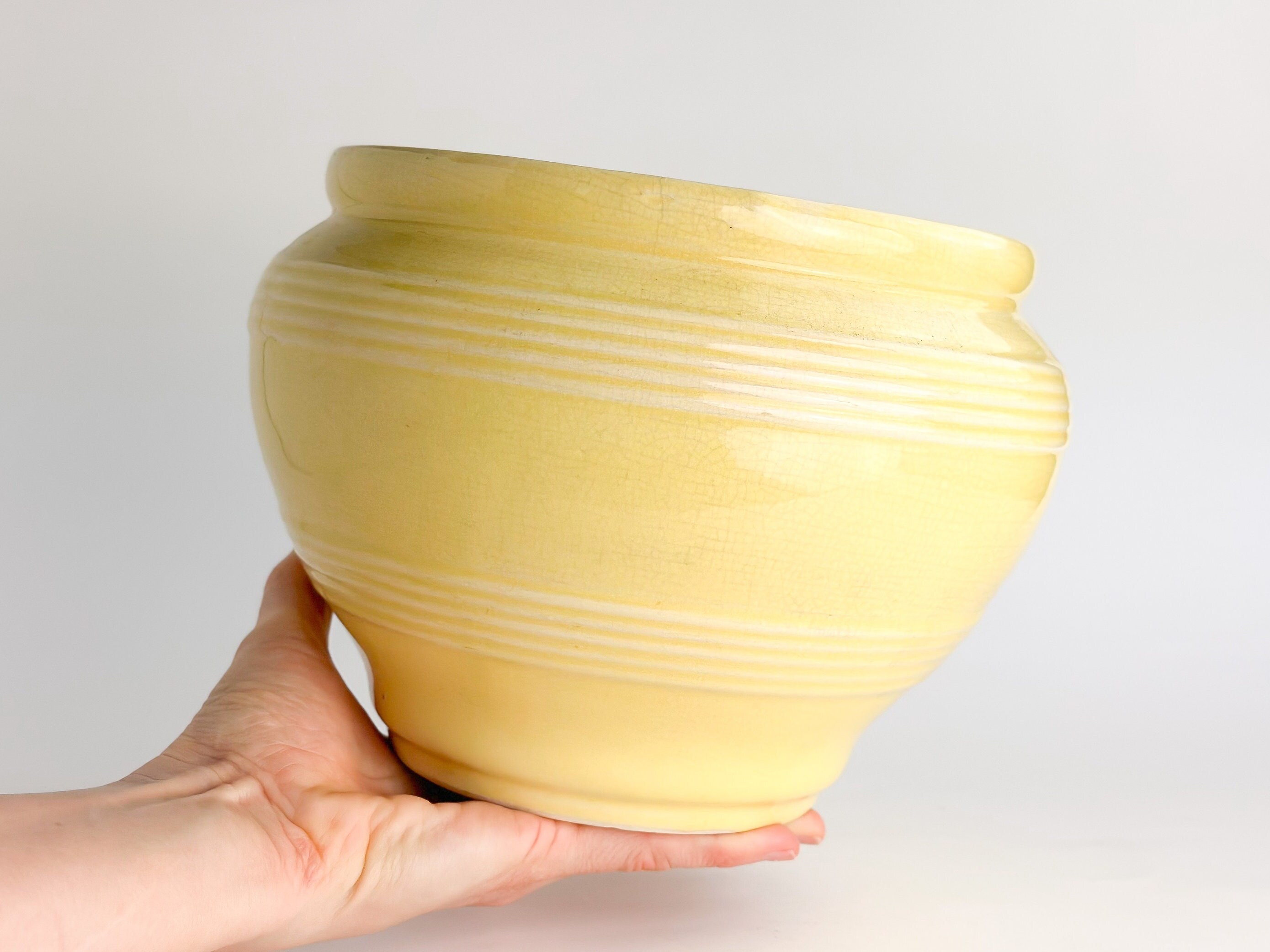Large Vintage Yellow Planter - 1950s Bright Yellow Beehive Plant Pot - Etsy