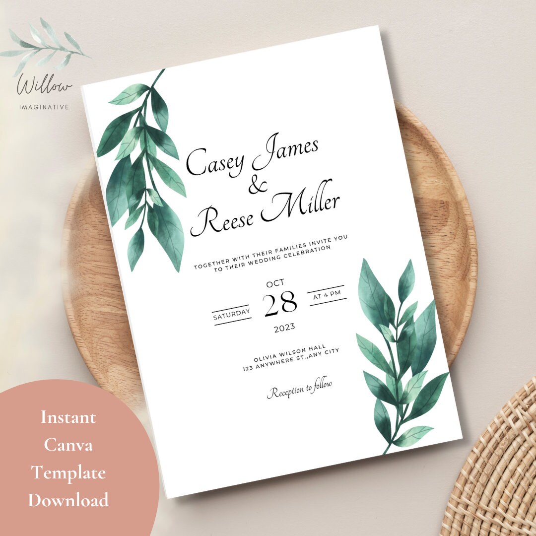 Wedding Invitation(greenery) - Etsy