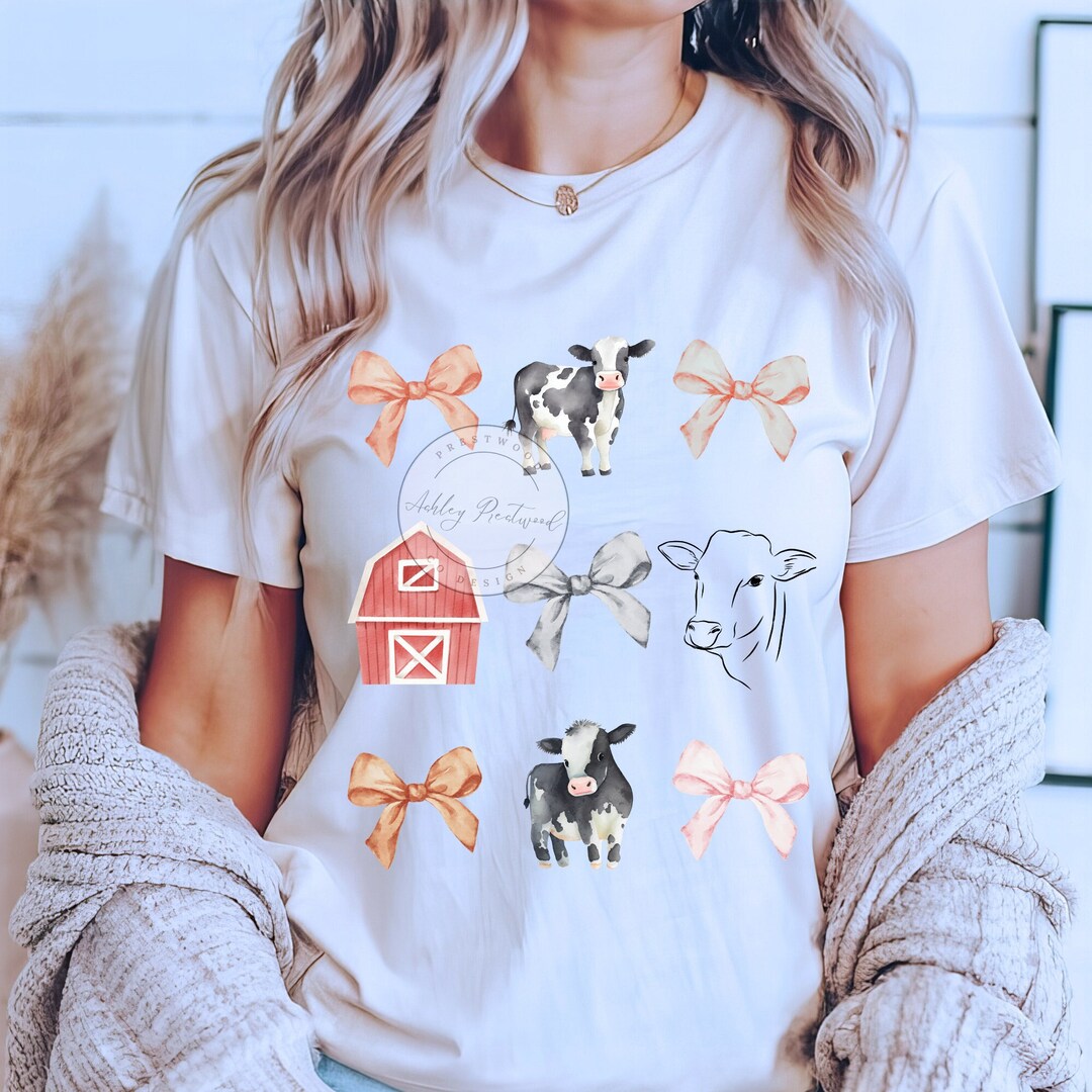 Cows Coquette Collage, Cow Design for Sublimation, DTF Digital Download ...