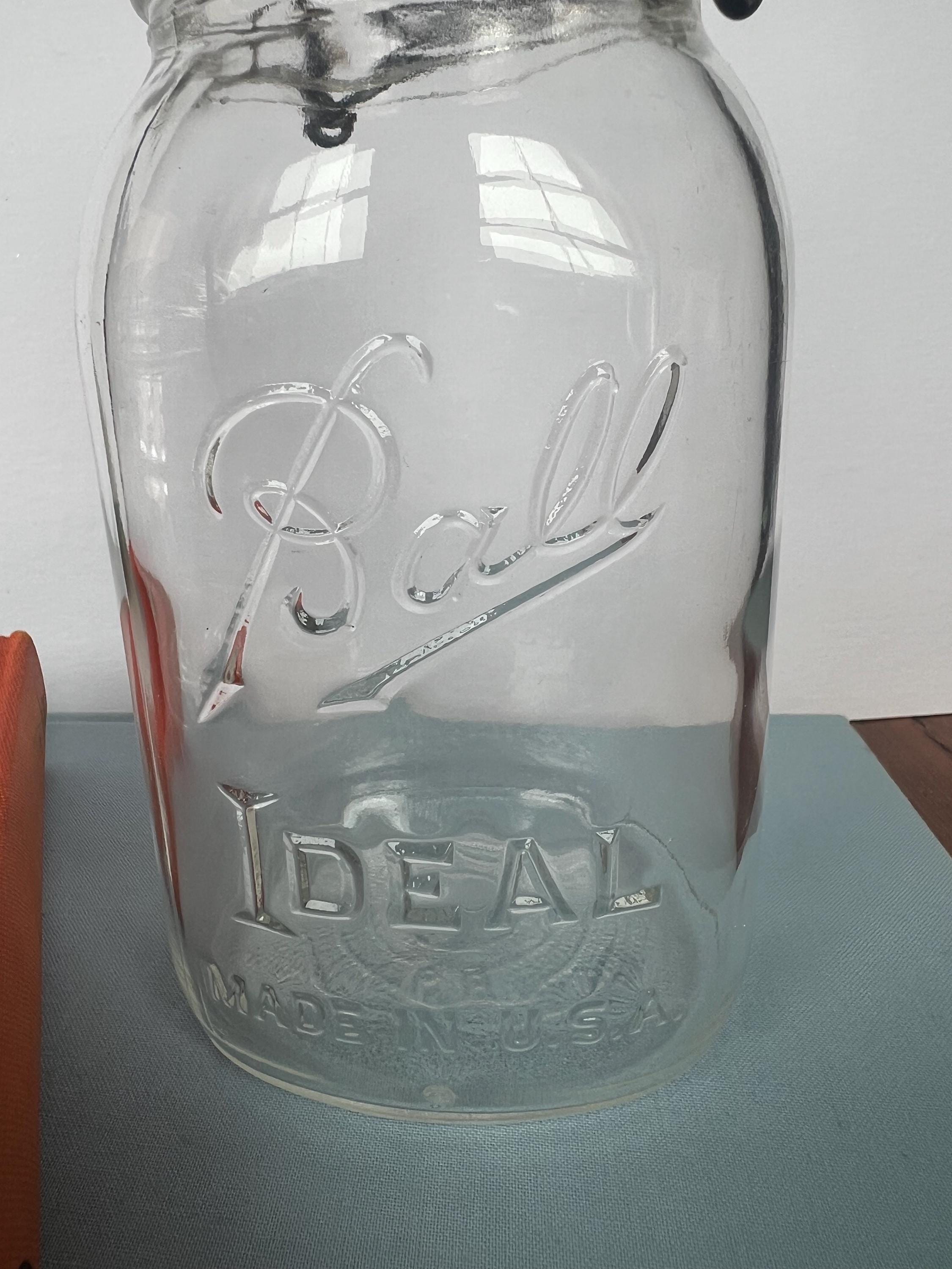 SET Vintage Ball Ideal Jars With Lids & Bail Closure | Rare Half Pint ...
