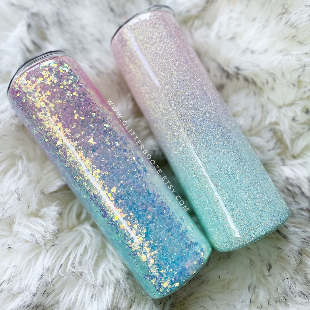 Ombre Glitter Tumbler, Epoxy Glitter Custom Tumbler, Resin Tumbler ...