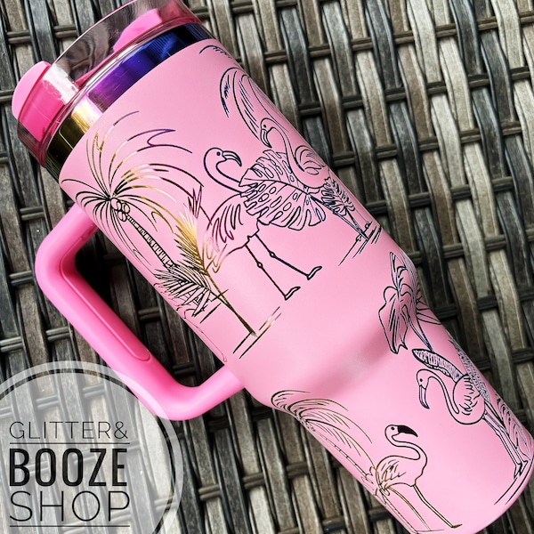 Pink Flamingo Stanley Tumblers - Etsy