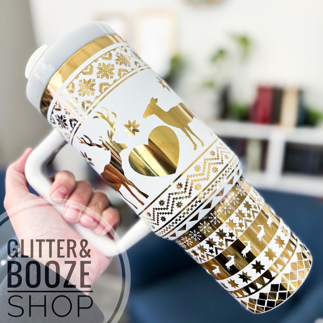 Engraved Reindeer Sweater Tumbler | 40oz Insulated Christmas Gift - Etsy