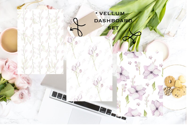 Purple Rain Vellum Dashboard Set Planner Agenda Decor | Etsy