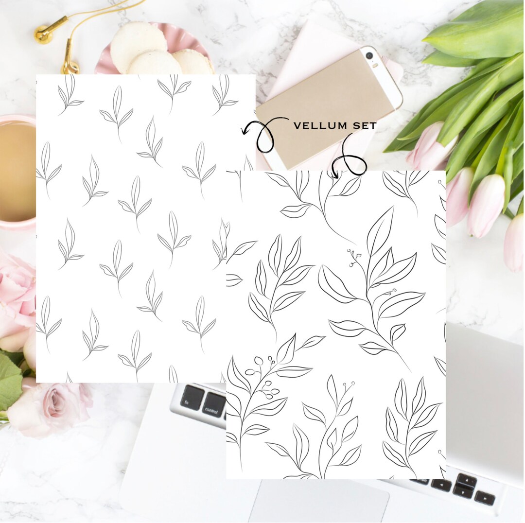 Lined Art Florals II Vellum Dashboard ~ Planner ~ Travelers Notebook ...