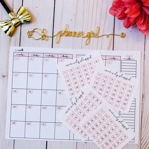 Pink Bow Weekly Inserts Travelers Notebook Planner - Etsy