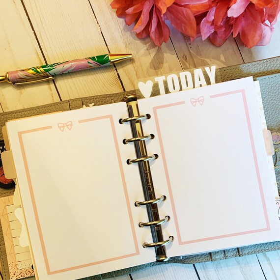 Pink Bow Notes Insert Travelers Notebook Ring Bound | Etsy