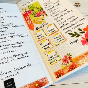 Meal Plan Inserts ~ Printed ~ Meals ~ Planner ~ Travelers Notebook ...