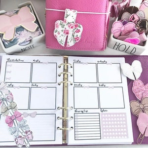 Pink Bow Weekly Inserts Travelers Notebook Planner Printed Inserts ...