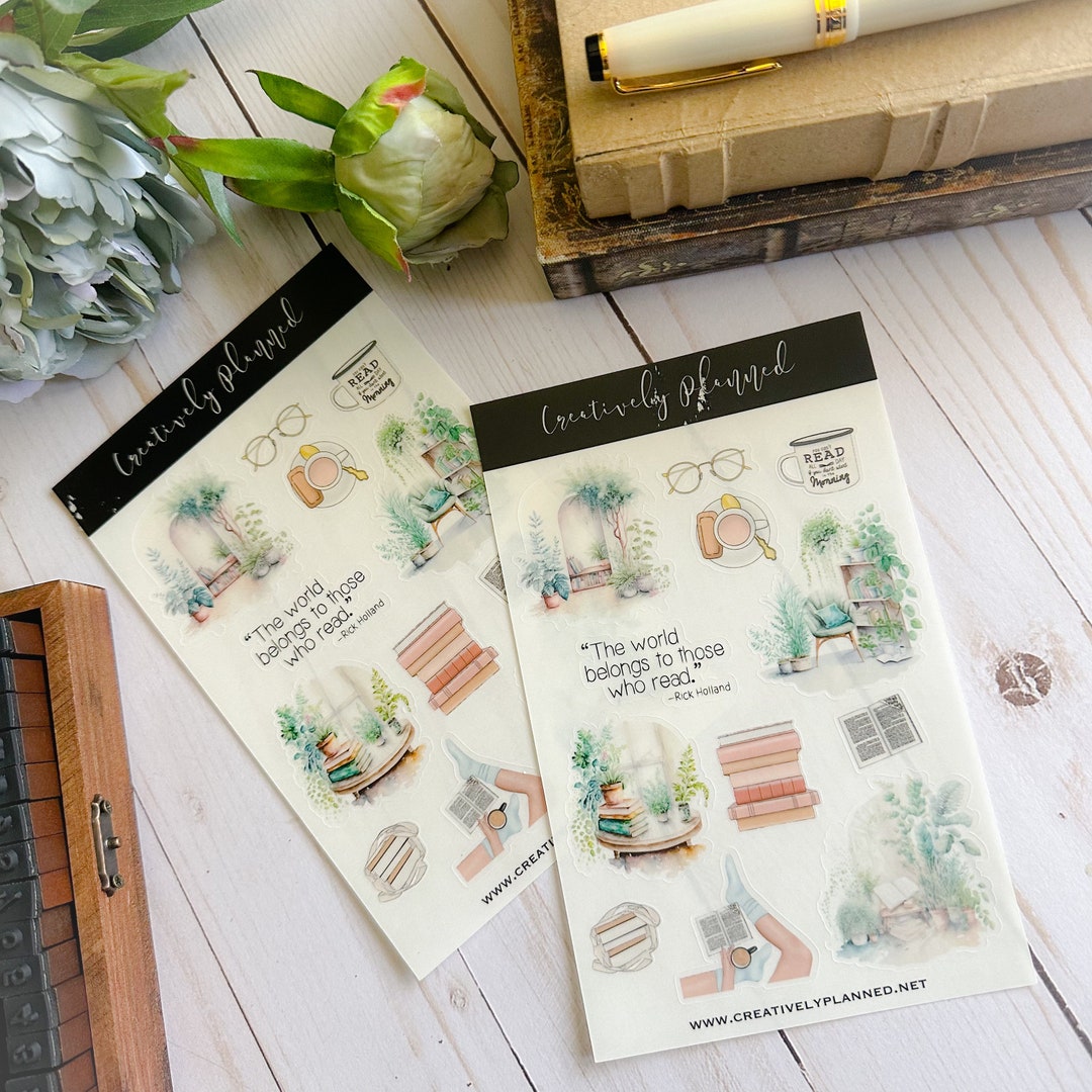 My Cozy Library Sticker Sheet ~ Planner ~ Journaling ~ Collaging ...