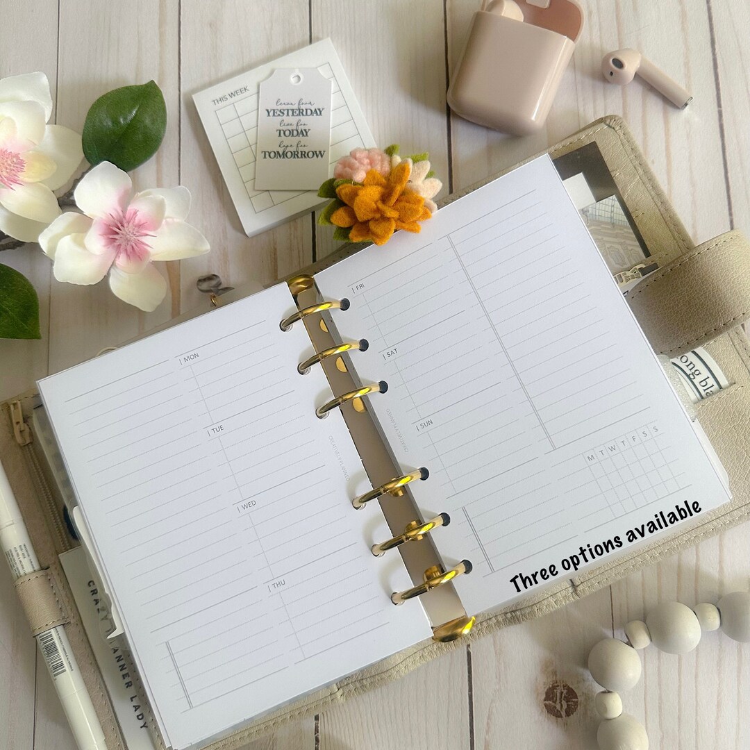 Weekly Simplicity + Tracker Planner Insert | Refills | Agenda | Rings ...