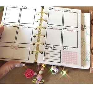 Pink Bow Weekly Inserts Travelers Notebook Planner Printed Inserts ...
