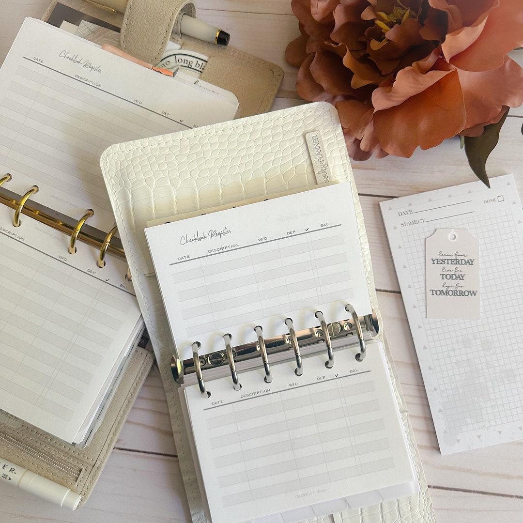 Simple Check Register ~ Horizontal Style ~ Printed Inserts ~ Planner ...